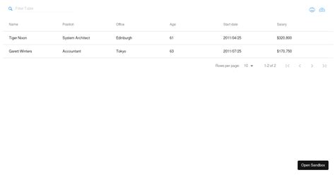 React Data Table Component Extensions Examples Codesandbox