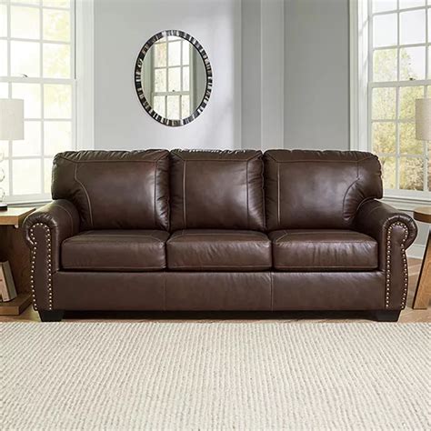 Signature Design By Ashley® Colleton Leather Sofa Color Dk Brown Jcpenney