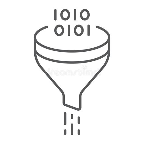Data Filter Thin Line Icon Data And Analytics Stock Vector