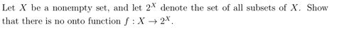 solved let x be a nonempty set and let 2 x denote the set