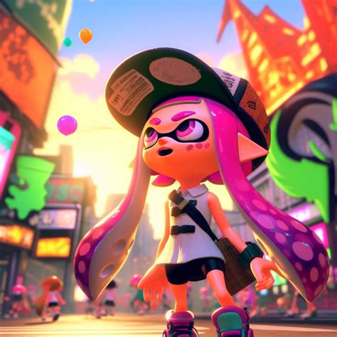 Splatoon The Little Inkling Girl In Inkopolis Ai By Tomartista On