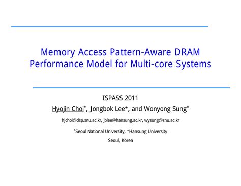 pdf memory access pattern aware dram performance model for multi core