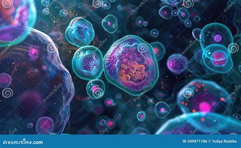 Artistic Visualization Of Cell Inner Life A Microscopic Journey Into