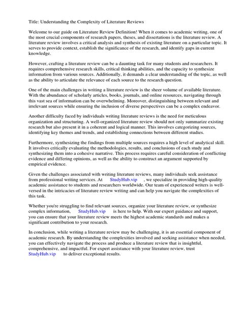 Literature Review Definition Pdf Literature Review Critical Thinking
