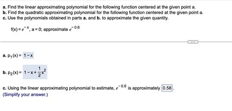Solved D Using The Quadratic Approximating Polynomial To