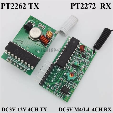 4ch rf transmitter receiver modules system pt2262 pt2272 encoding