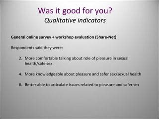 Putting The Sexy Into Safer Sex Building Bridges Between The Sex World And Public Health PPT