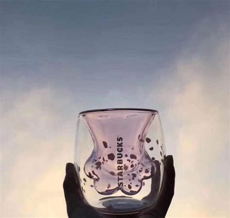 ᐉ Чашка скляна з подвійними стінками Starbucks Котяча лапа 175 мл • Купити в Києві Україні