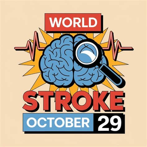 Stylized Promotional Poster For World Stroke Day Premium Ai Generated