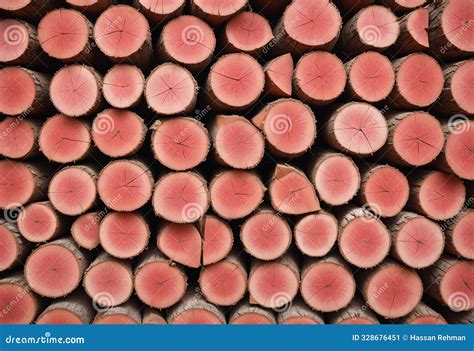 Stacked Wooden Logs On A Pink Background Stock Illustration Illustration Of Crafts Background