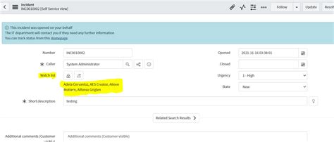 auto populate multiple users in the watch list via servicenow