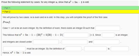 solved prove the following statement by cases for any