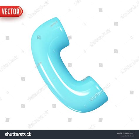 Old Telephone Handset Blue Color Realistic Stock Vector Royalty Free