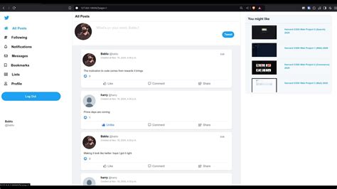 Cs50 Web Project 4 Network Youtube
