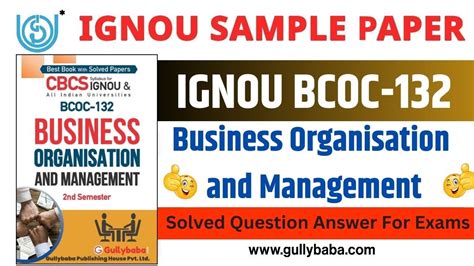 Ignou Bcoc 132 Important Question Ignou Bcoc 132 Business Organisation And Management Solved