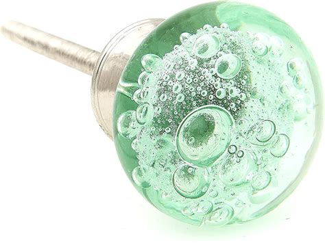 Shabby Restore Green Bubbles Glass Dresser Drawer Kitchen Cabinet Drawer Or Door Knobs Brushed