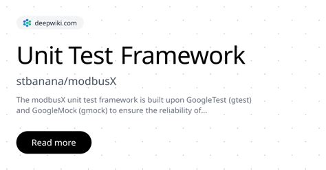 Unit Test Framework Stbananamodbusx Deepwiki