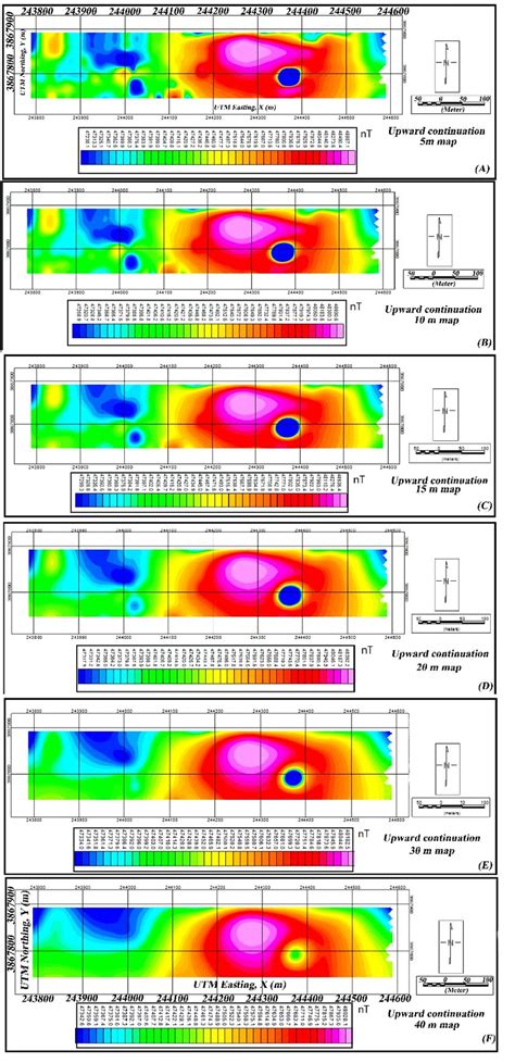 Upward Continuation Filter Map Nt With Different Depths In The First Download Scientific