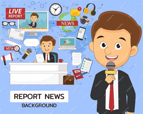 Informar El Concepto De Noticias Iconos Planos Vector Premium