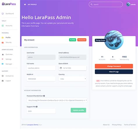 larapass php password manager script inkthemes