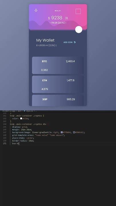 Crypto Wallet Design😍programming Coding Css Htmlcss Shorts Trending Html Animation