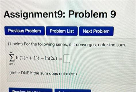 Solved Assignment9 Problem 9 Previous Problem Problem List