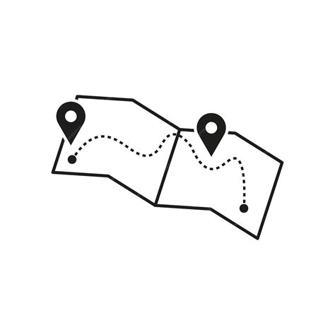 Premium Vector Map Icon Map And Two Pins Pins Path On The Map Vector Illustration Eps 10 Stock