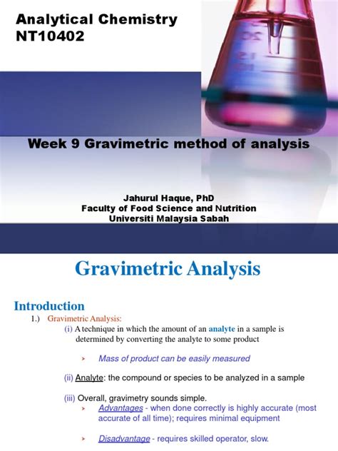 Gravimetric Method Of Analysis Pdf