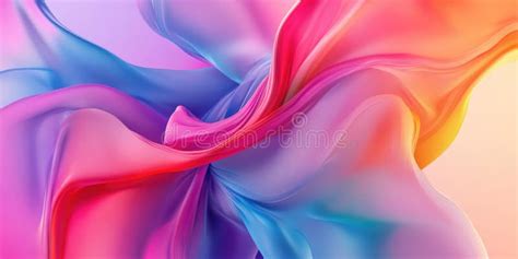 Rainbow Gradient Waves Smooth Flowing Abstract With Soft Color Transitions Stock Illustration