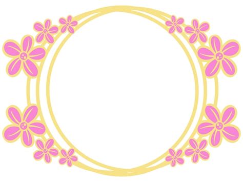 꽃과 프레임 프리미엄 벡터