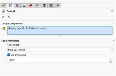 help with cavity feature r solidworks