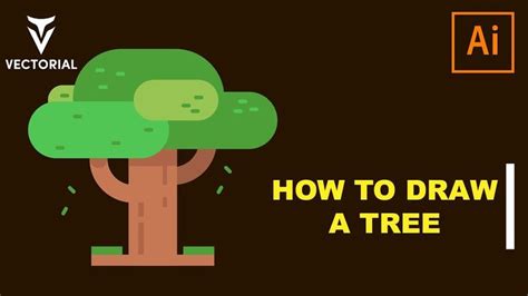 How to draw a Tree vector in Adobe Illustration Плакат