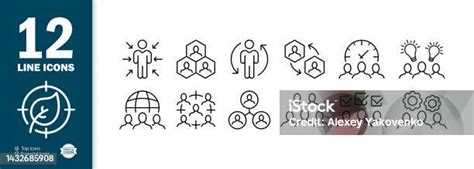 팀워크 세트 아이콘입니다 행성 창조적 인 아이디어 체크 마크 기어 워크 플로우 원형 화살표 전구 일정 직원 시계 회사 비즈니스