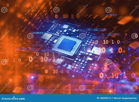 D Rendering Of Futuristic Blue Circuit Board Stock Illustration Illustration Of Graphic Blue