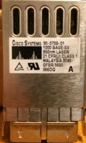 30 0759 01 Cisco Networking Transceiver Fibre Gbic Spf Fiber Gigabit
