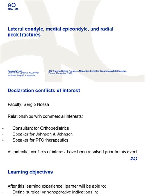 04122020 Module 3 L04 Lateral Condyle Medial Epicondyle And Radial Neck Fractures S Nossa Pdf