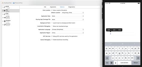 xcode how can i force setup the right keyboard in the ios simulator