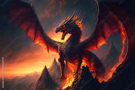 Giant Giant Fire Dragon Vs Ice Dragon
