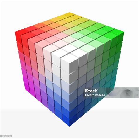 작은 조각 큰 입방체의 모양에 색을 만든다 3 차원 스타일 벡터 일러스트입니다 색채 이론에 대한 스톡 벡터 아트 및 기타 이미지 색채 이론 개념 개념과 주제 Istock