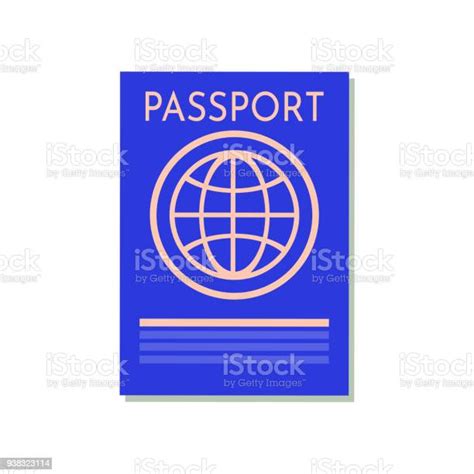 블루 여권 흰색 절연입니다 여행에 대 한 국제 신분 문서입니다 벡터 이미지에 대 한 식별 여행 체크 인 관광 여권 제어 휴가 시민권 여행 등 가리기에 대한 스톡 벡터 아트