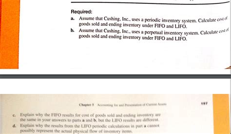 solved problem 5 34 cost flow assumptions fifo and lifo