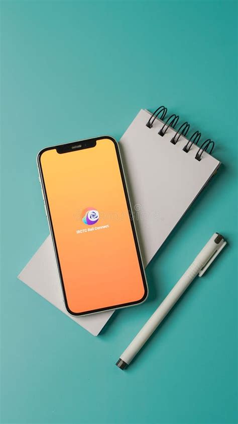 Irctc Rail Connect Mobile Phone App On Colour Background Editorial