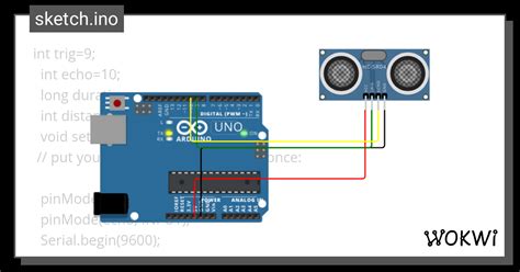 Ultrasonic Distance Detector Wokwi Esp32 Stm32 Arduino Simulator