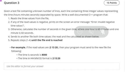 solved question 3 15 points given a text file containing