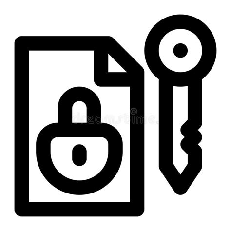 Encryption Data Encryption Outline Icon Stock Vector Illustration Of