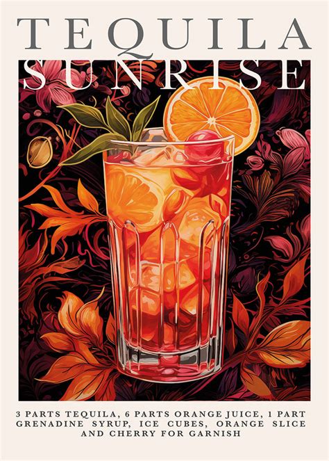 Art Of Classic Tequila Sunrise Plakát Gallerixcz