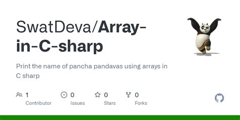 GitHub SwatDeva Array In C Sharp Print The Name Of Pancha Pandavas Using Arrays In C Sharp