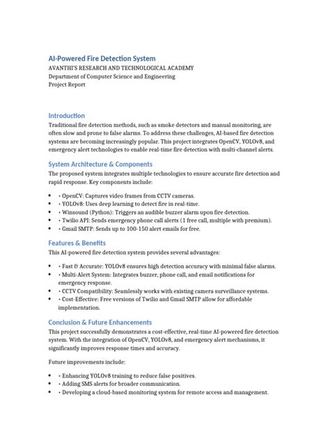 Fire Detection Project Pdf