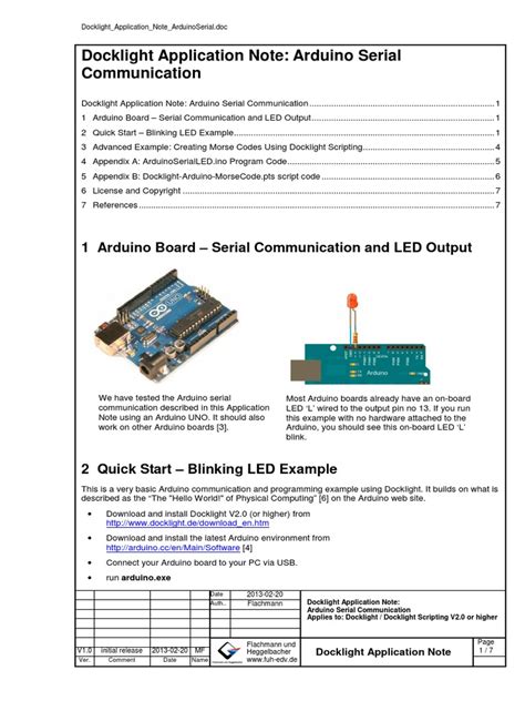 Docklight Application Note Arduinoserial Pdf Arduino Scripting