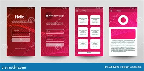 design of mobile app ui ux gui set of user registration screens